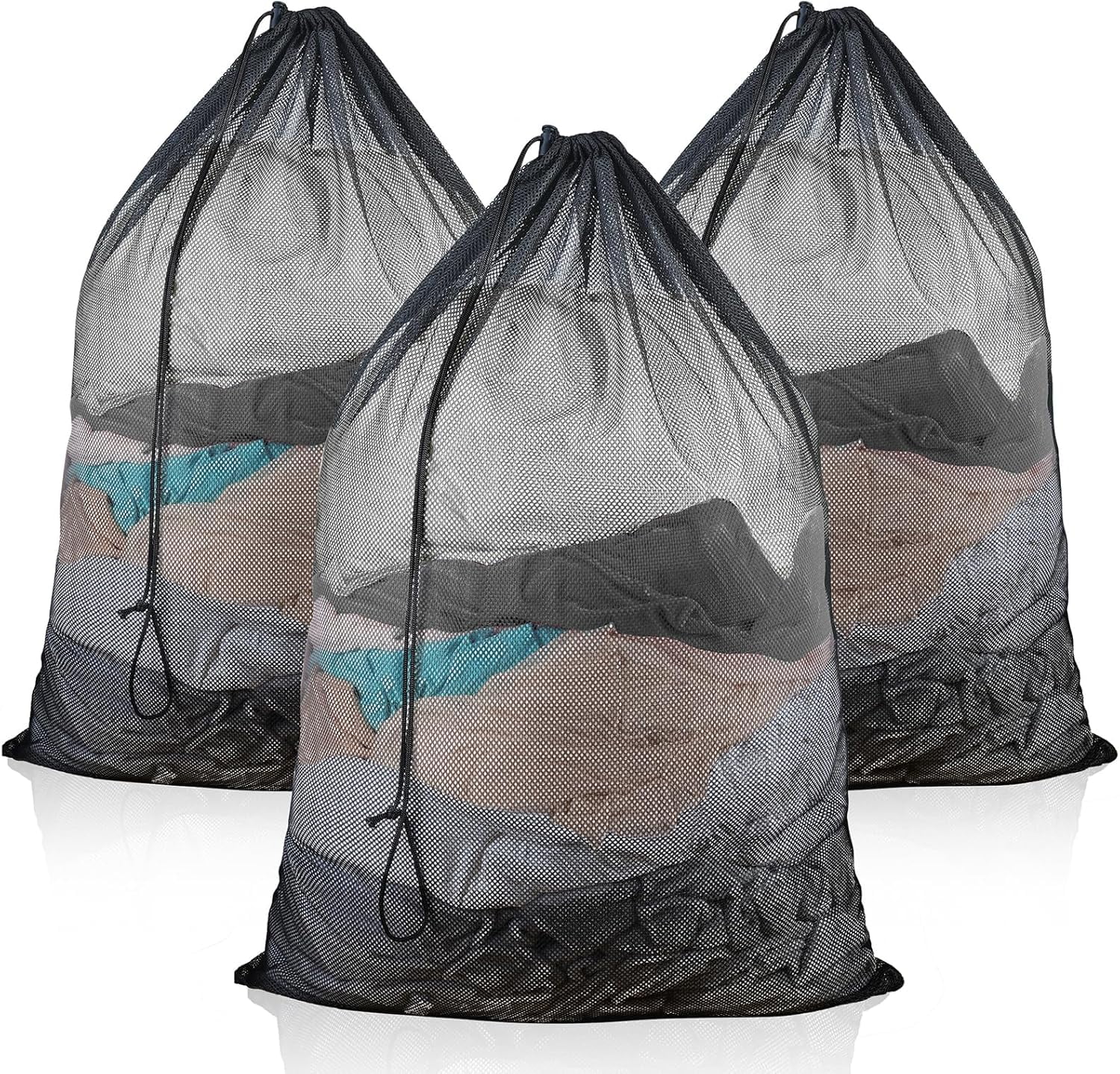 3 Pack Large Mesh Laundry Bag, 24 x 36 Inch Mesh Wash Bag with ...