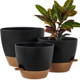 3-Pack Large Self Watering Planter Pots, 12 10 9 Inch Indoor Outdoor ...