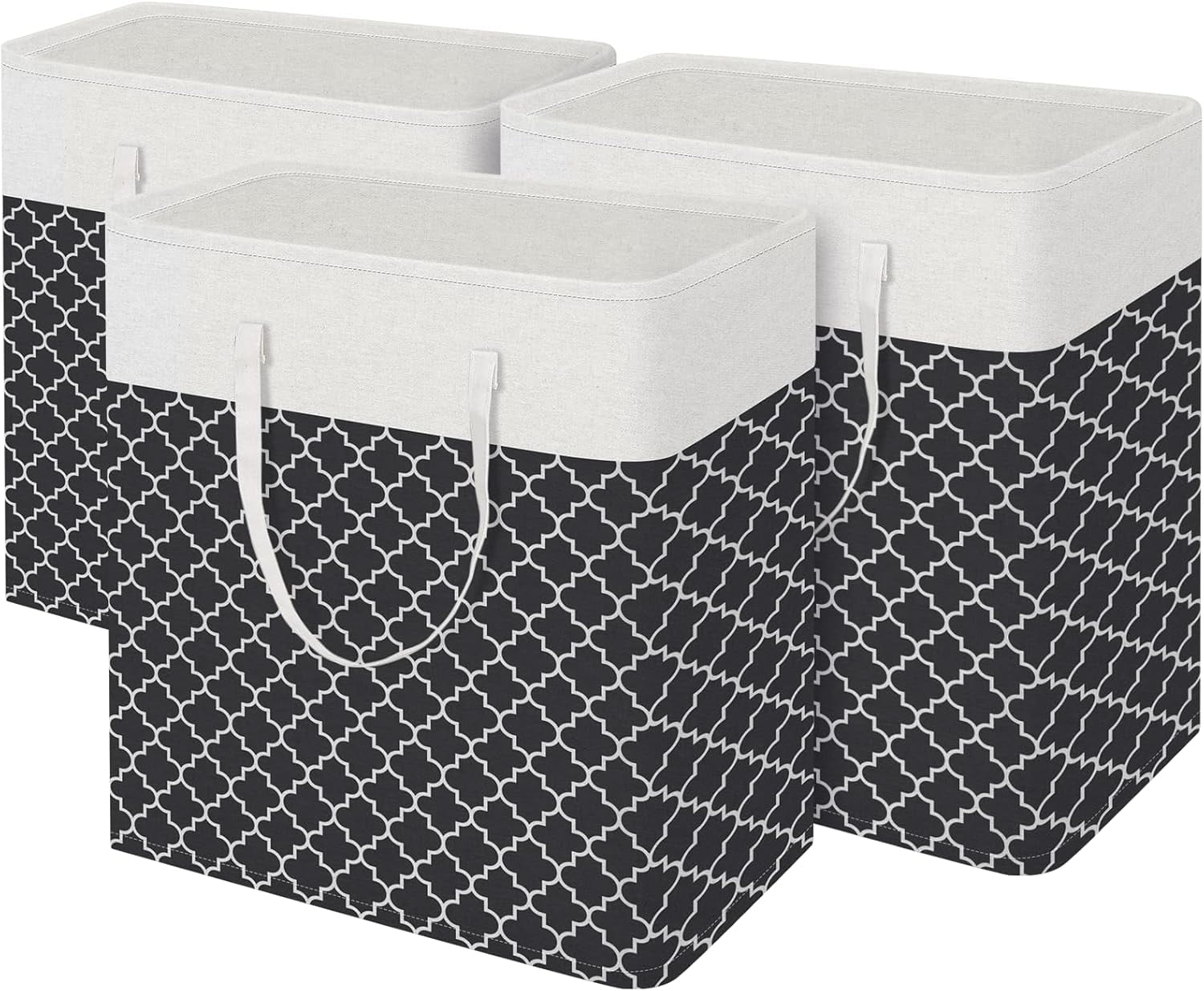 3-Pack Laundry Basket, Freestanding＆Waterproof Laundry Hamper ...