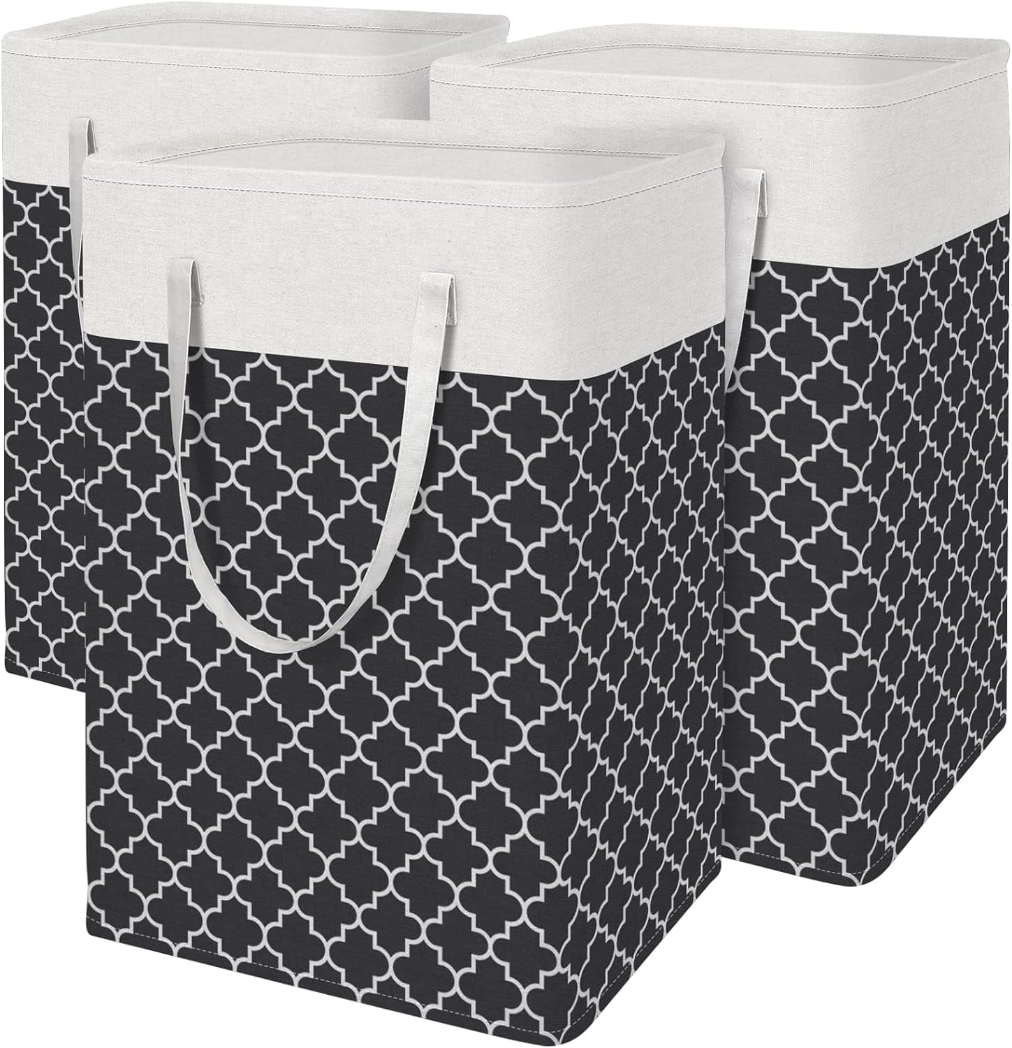 3-Pack Laundry Basket, Freestanding＆Waterproof Laundry Hamper ...