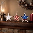 3 Pack Layered Wooden Star Tabletop Decor, Vintage USA Flag Star Blocks ...