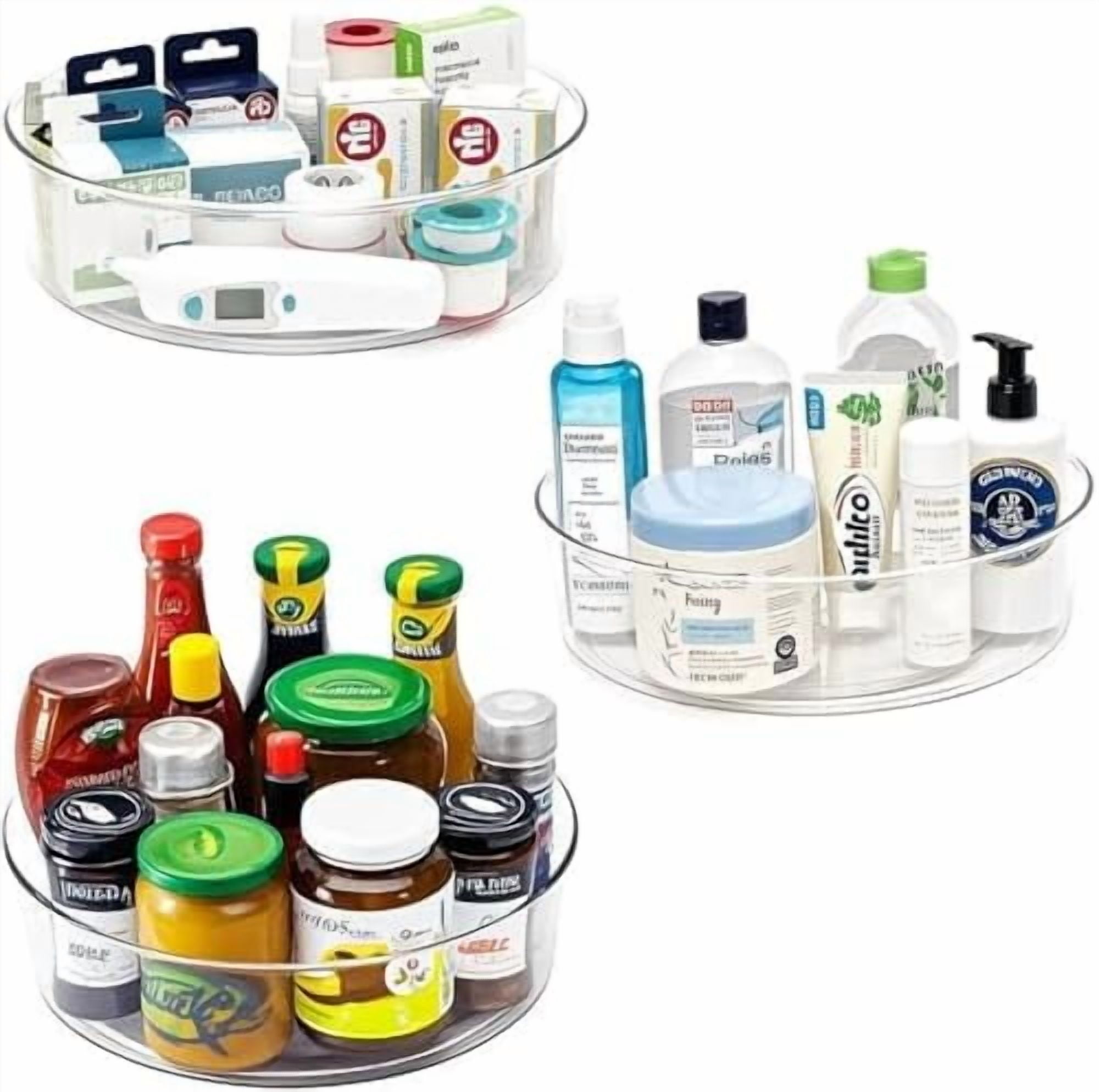 3 Pack Lazy Susan 11.5" Inch Turntable Organizer for Cabinet Pantry ...