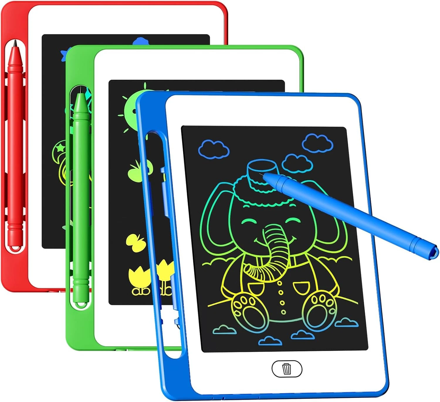 3 Pack Lcd Writing Tablet For Kids, 6.5 Inch Colorful 3 Pack(Blue-Green ...