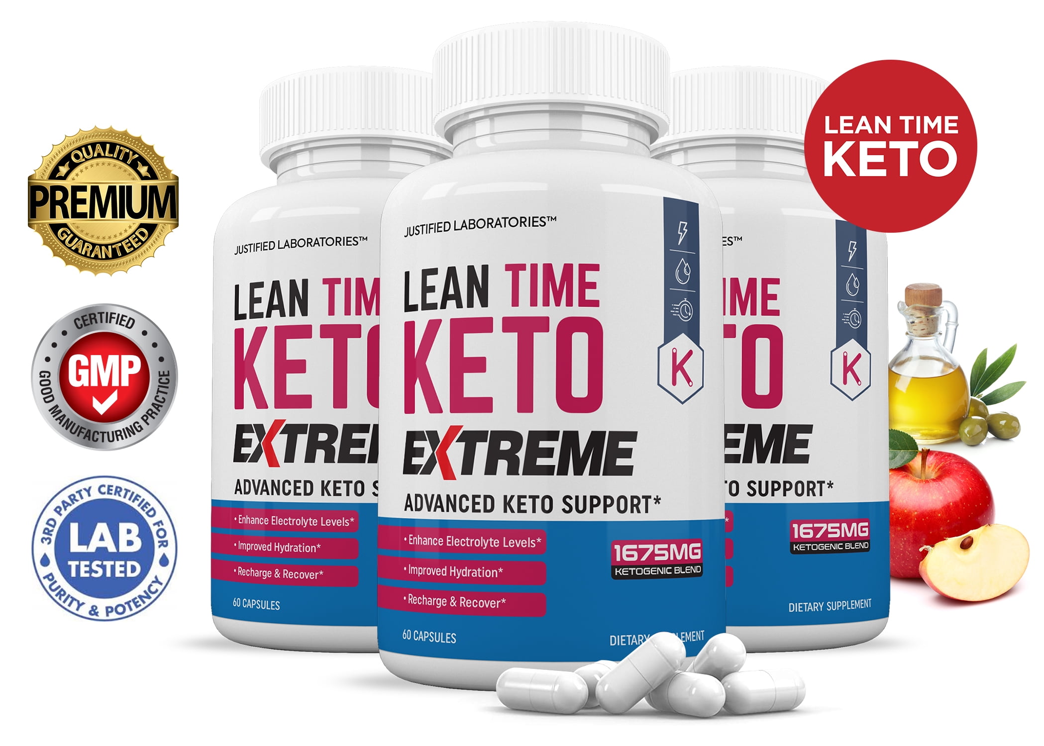 (3 Pack) Lean Time Keto ACV Extreme Pills 1675mg Alternative to Gummies ...