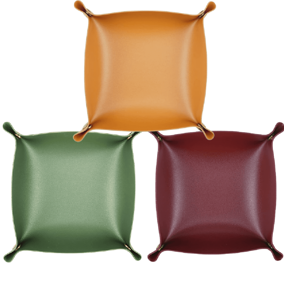 3 Pack Leather Jewelry Valet Tray for Women and Man, Portable Entryway ...