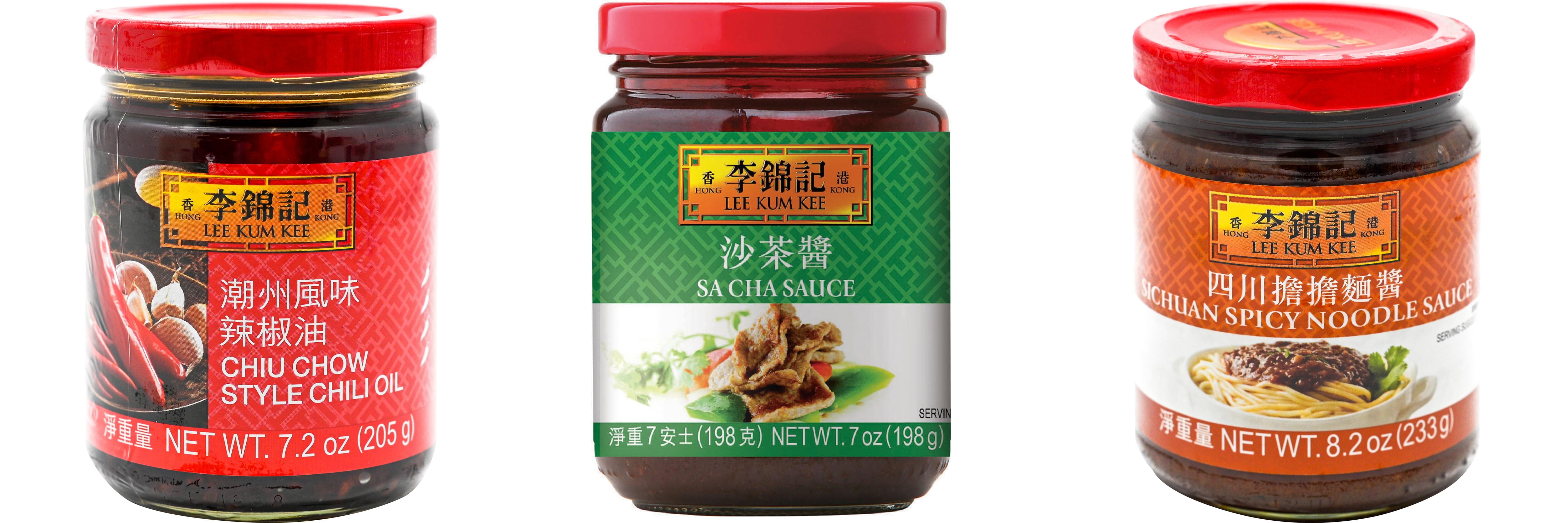 3 Pack Lee Kum Kee Cooking Sauce, 3 Flavors(Chiu Chow Chili Oil,Sa Cha ...