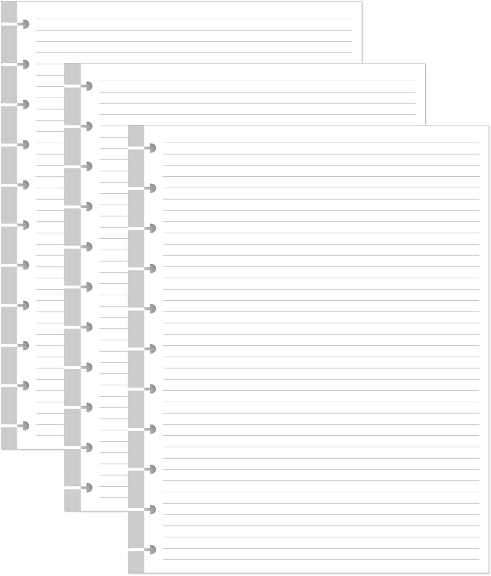 (3-Pack) Letter Size Discbound Refill Paper, 11 Disc Paper Refill for ...