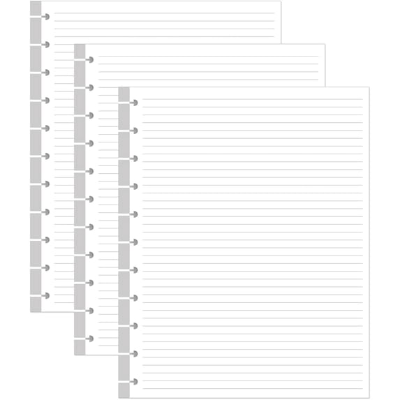 (3-Pack) Letter Size Discbound Refill Paper, 11 Disc Paper Refill for ...