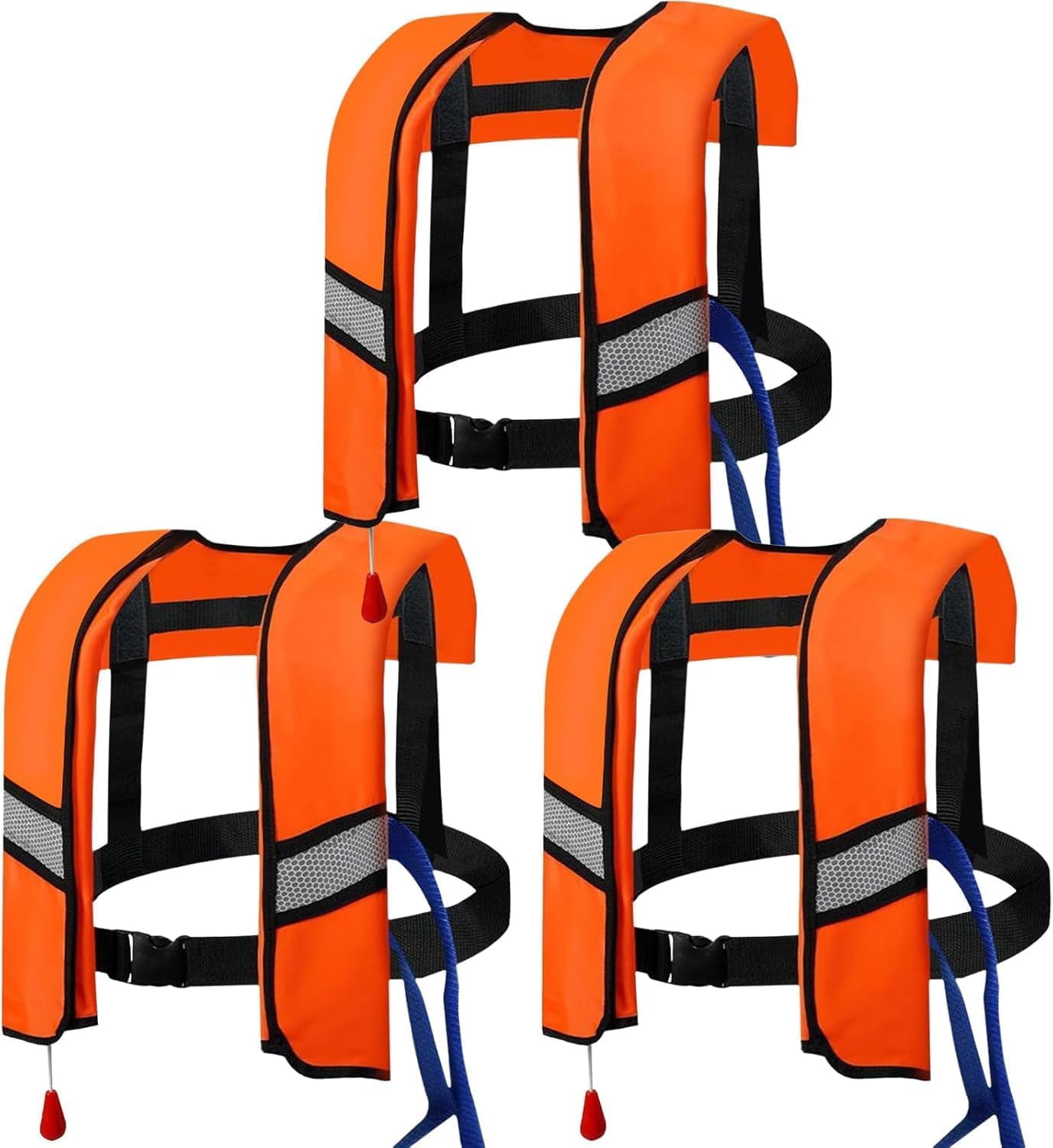 3-Pack Life Jackets for Men Women - 150N Automatic Inflation Swim Vest ...