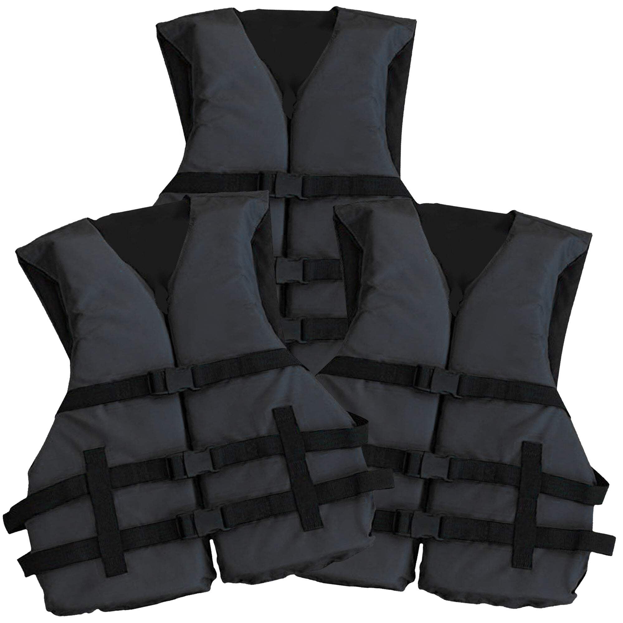 3 Pack Life Jacket Paddle Vest Coast Guard Approved Type Iii Pfd Life