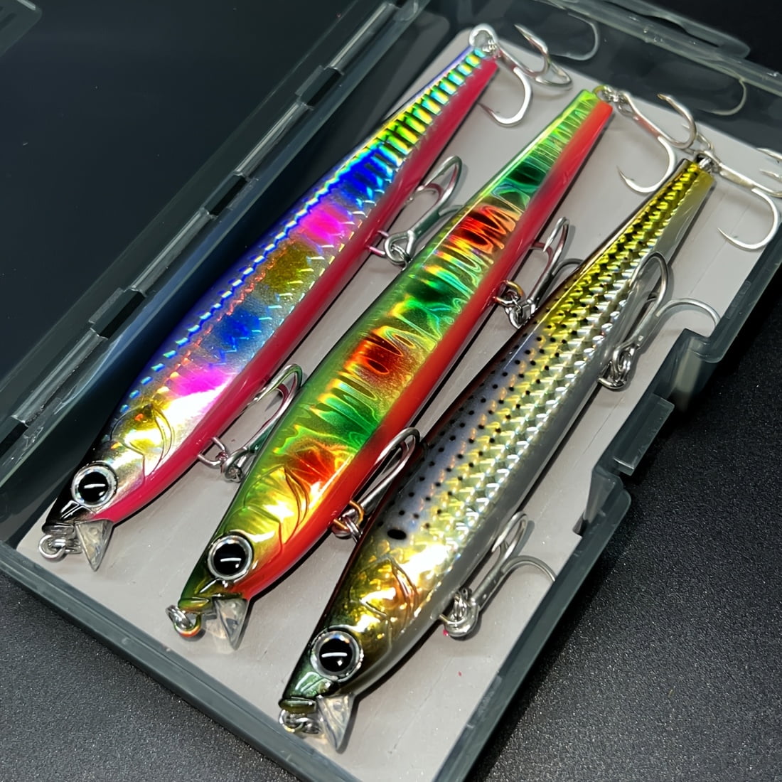 3-Pack Lifelike Soft Bait Fishing Lures Set, ABS Material, Mixed Color ...