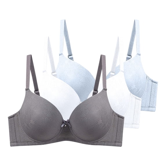 3 Pack Lift Bras for Women Soft Cup Underwire Bralette Push Up Bra ...