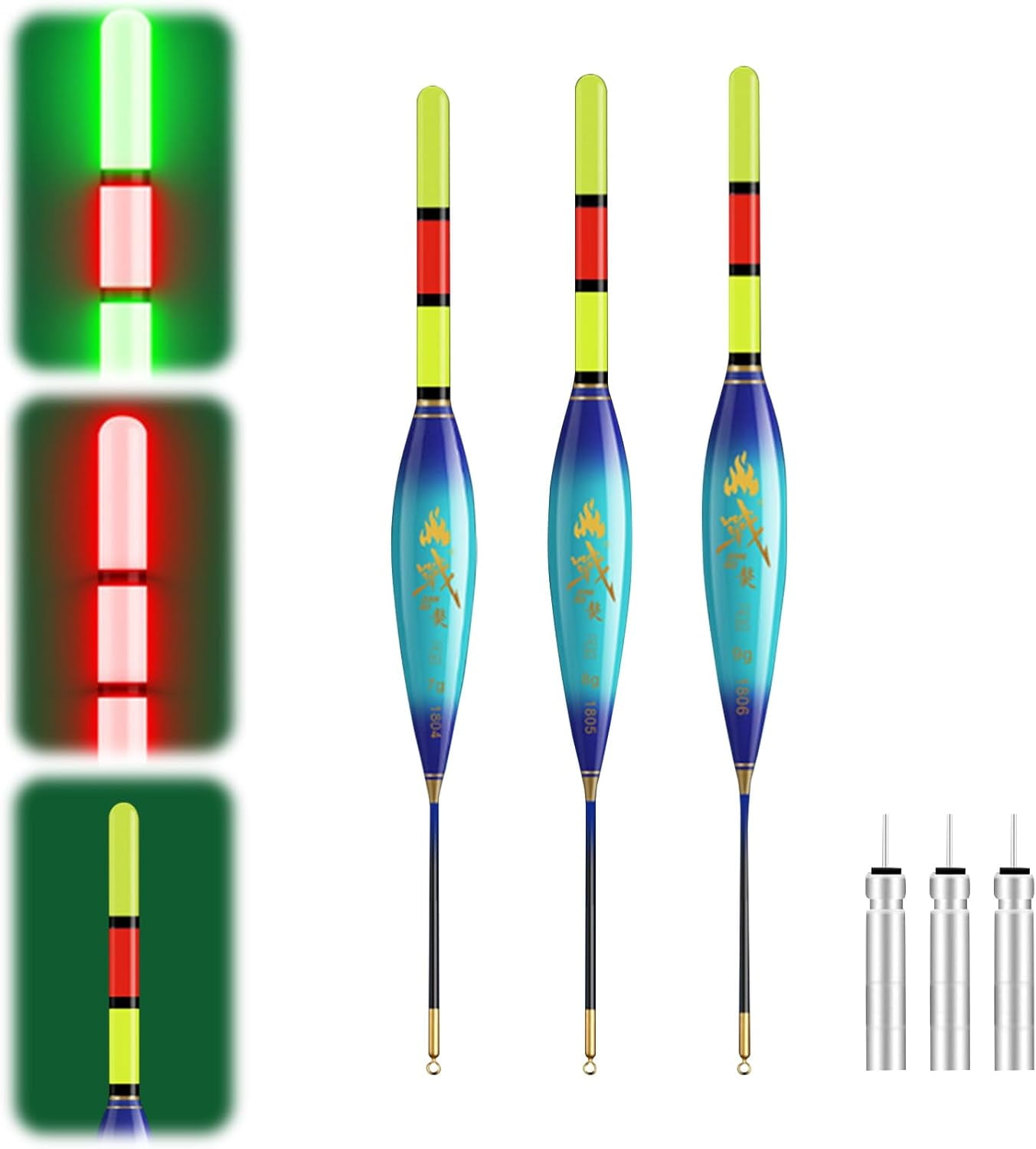 3 Pack Lighted Slip Bobbers Fishing Floats, Slip Bobbers for Fishing ...