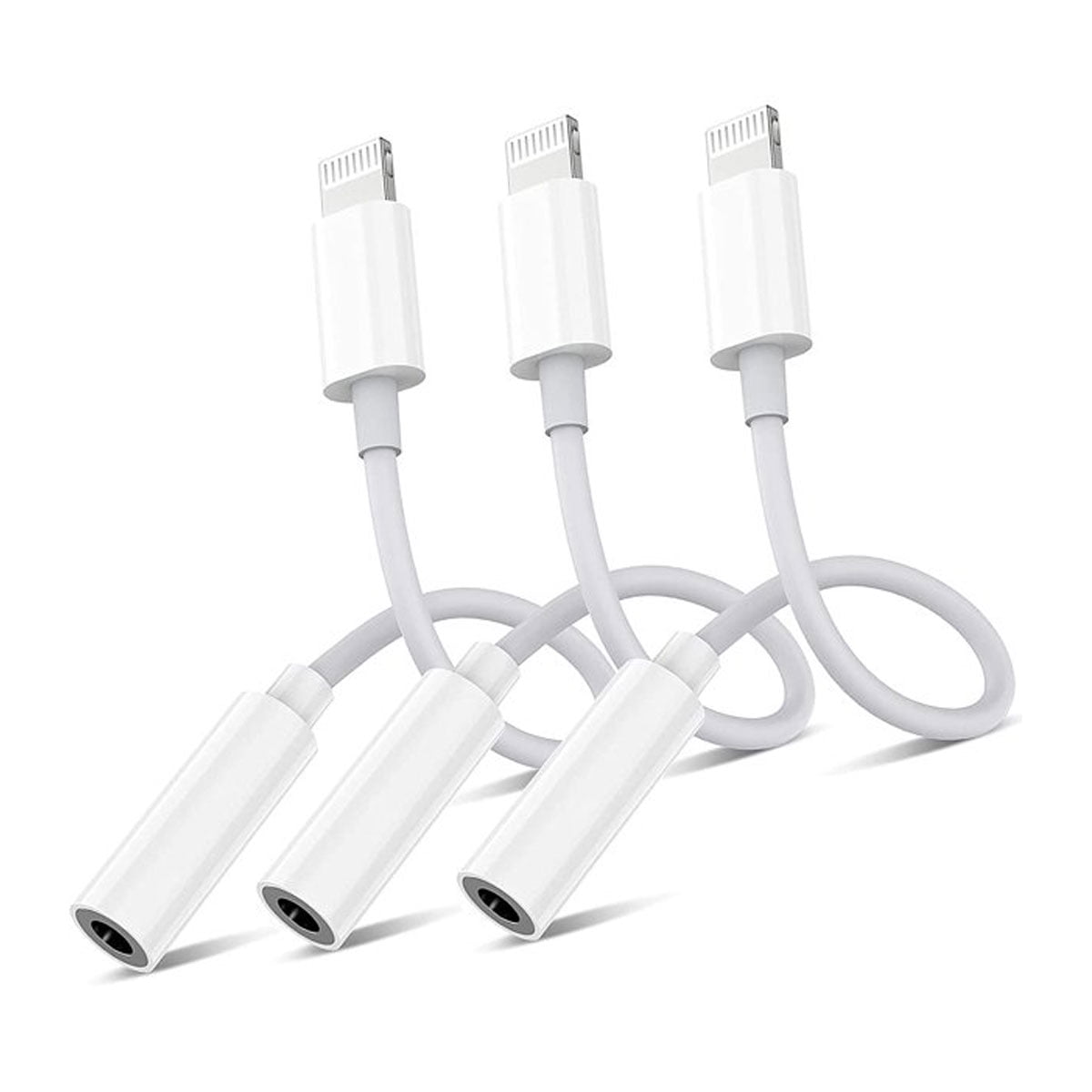 3 Pack Lightning to 3.5 mm Headphone Jack Adapter, Apple MFi Certified ...