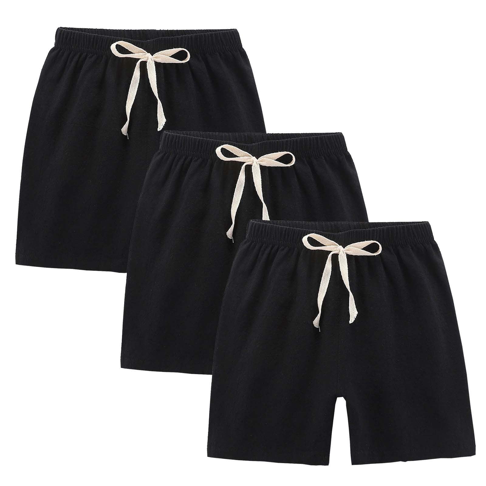 3 Pack Linen Shorts for Girls Knee Length Beach Bermuda Short Pants ...