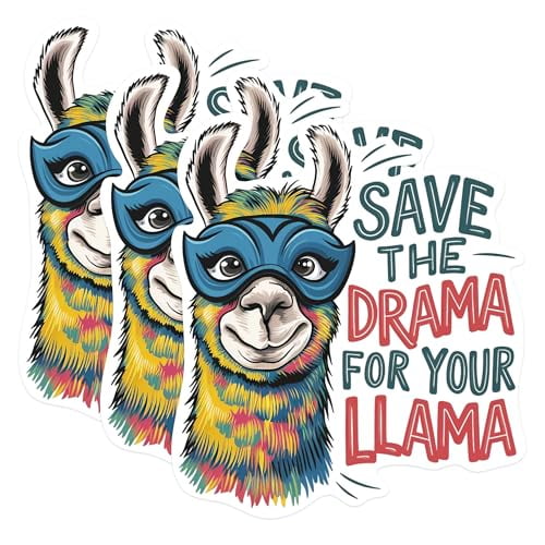 (3 Pack) Llama Drama Decals - Funny Llama Stickers - Laptop Decal - 3 ...