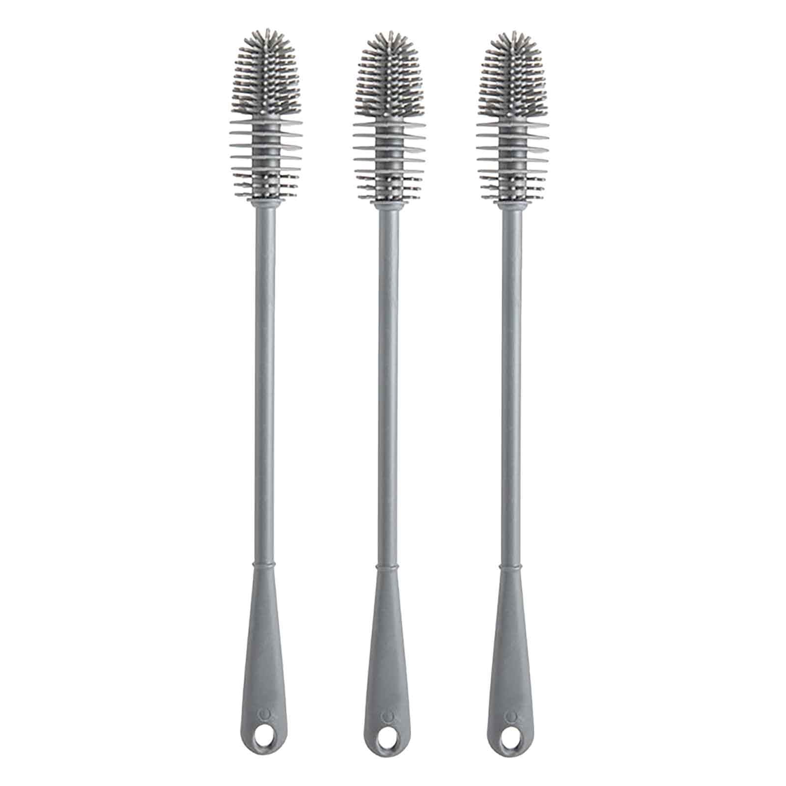 3 Pack Long Handle Cup Cleaning Brush Silicone Plastic Bottle Brush for ...