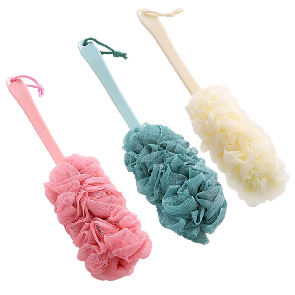 3 Pack Long Handle Exfoliating Loofah, Shower Sponge, Body Scrubber ...