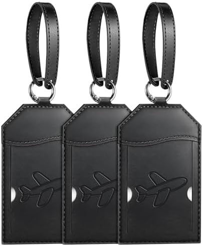 3 Pack Luggage Tags, TSA Approved Suitcase Bag Tags with Name ID Card ...