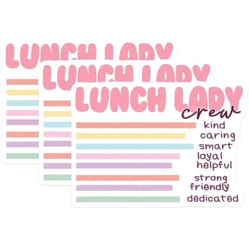 (3 Pack) Lunch Lady Decals - School Cafeteria Staff - Appreciation ...