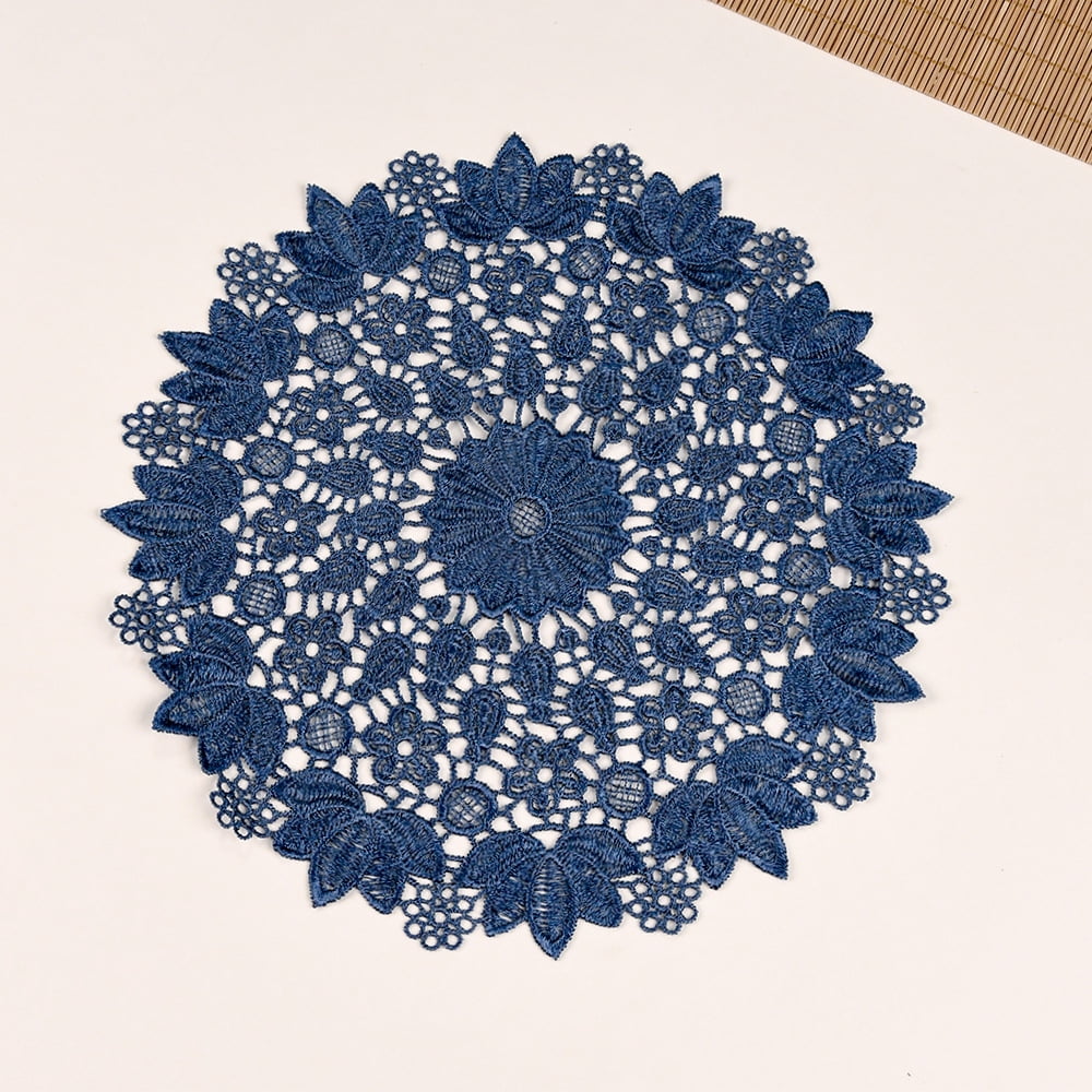 3-Pack Luxury Embroidered Non-Slip Heat-Resistant Round Coasters ...