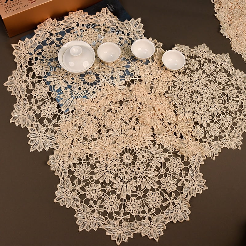 3-Pack Luxury Embroidered Non-Slip Heat-Resistant Round Coasters ...