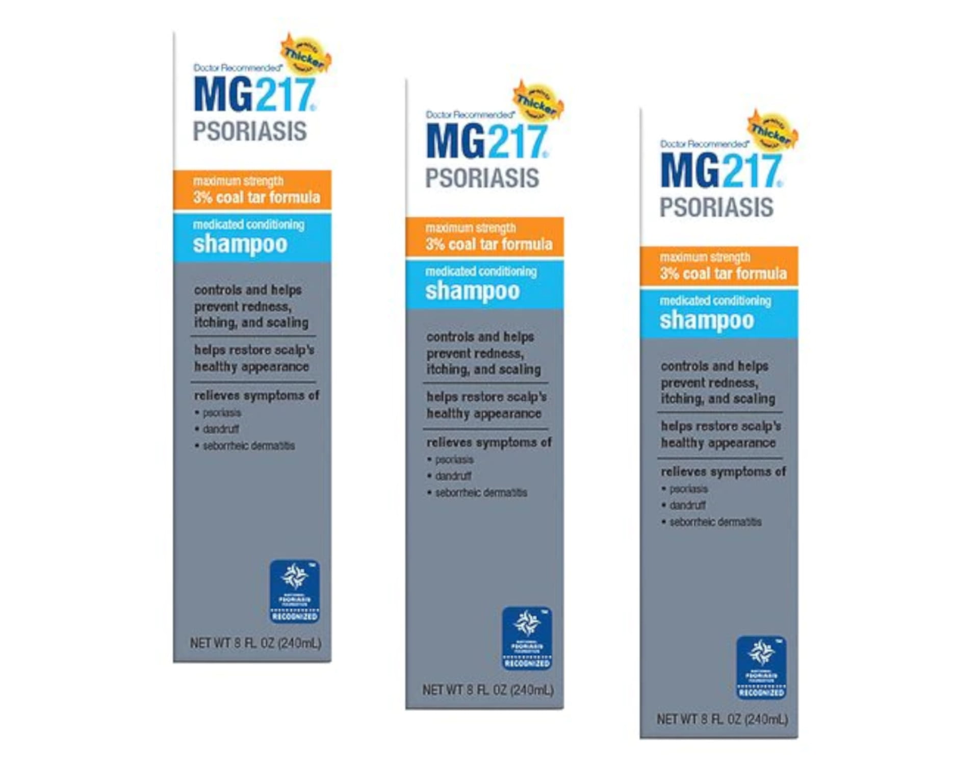 3 Pack MG217 Psoriasis Medicated Conditioning Coal Tar Formula Shampoo ...