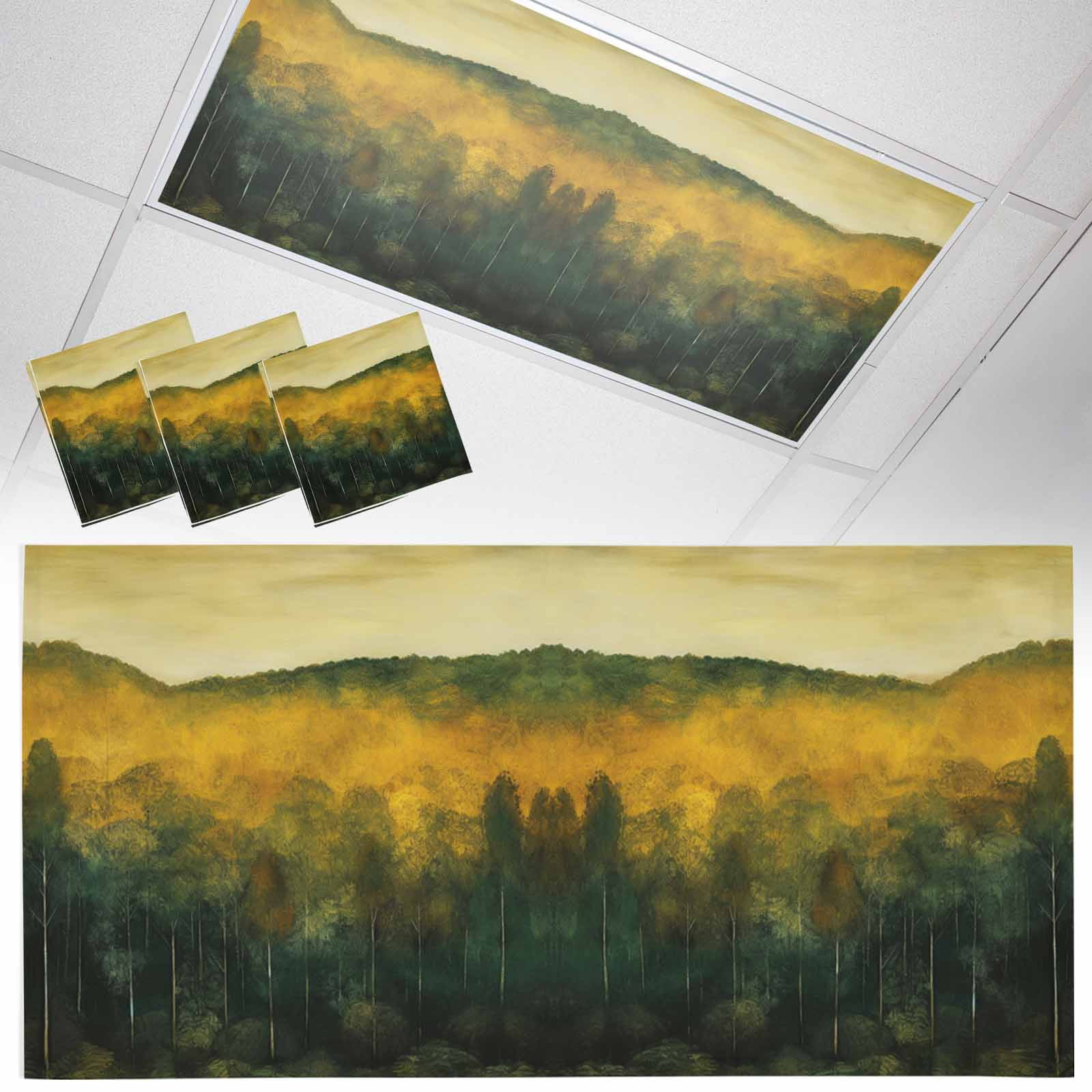 3 Pack Magnetic Fluorescent Light Covers, 2x4 Ft,Beautiful Forest ...