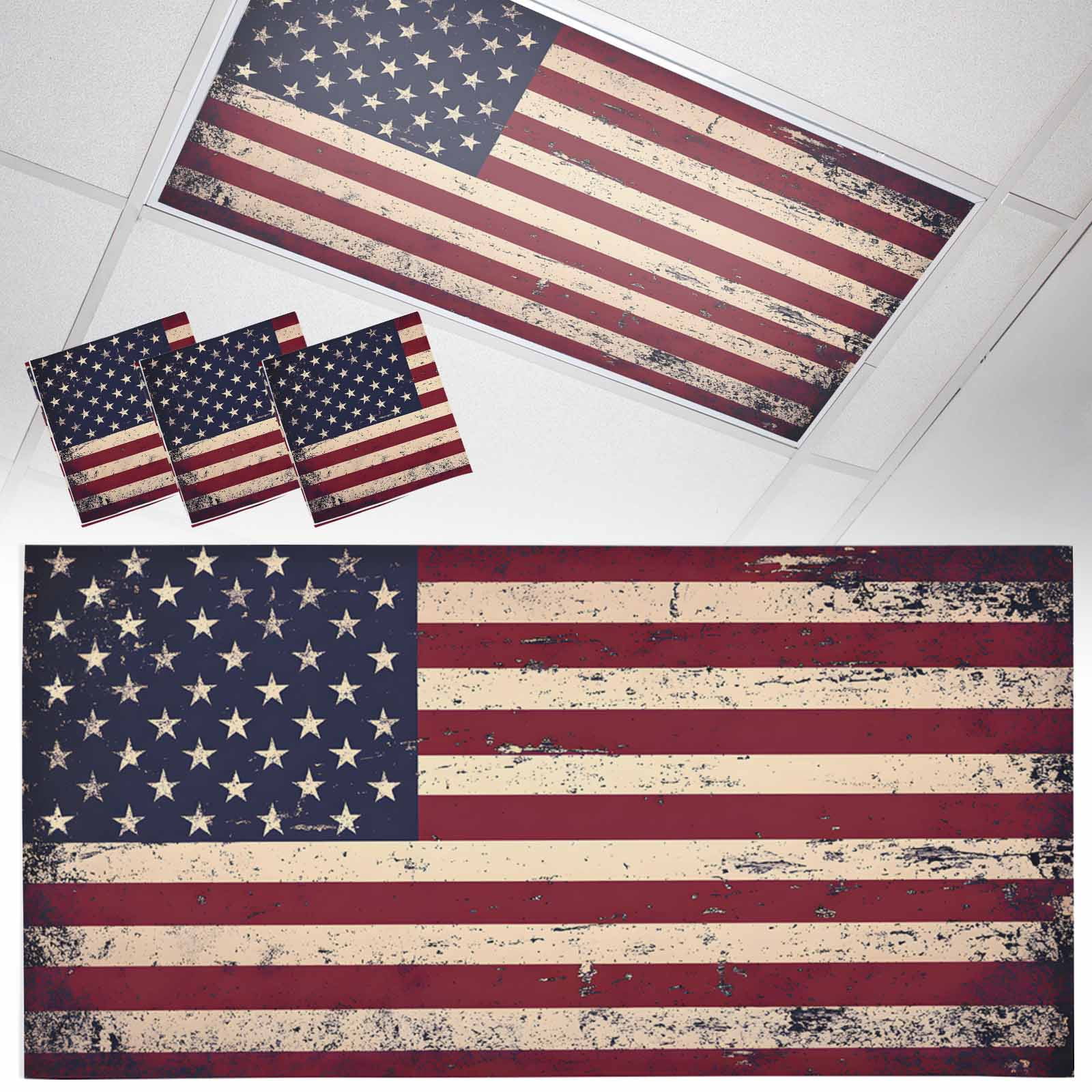 3 Pack Magnetic Fluorescent Light Covers, 2x4 Ft,Independence Day ...