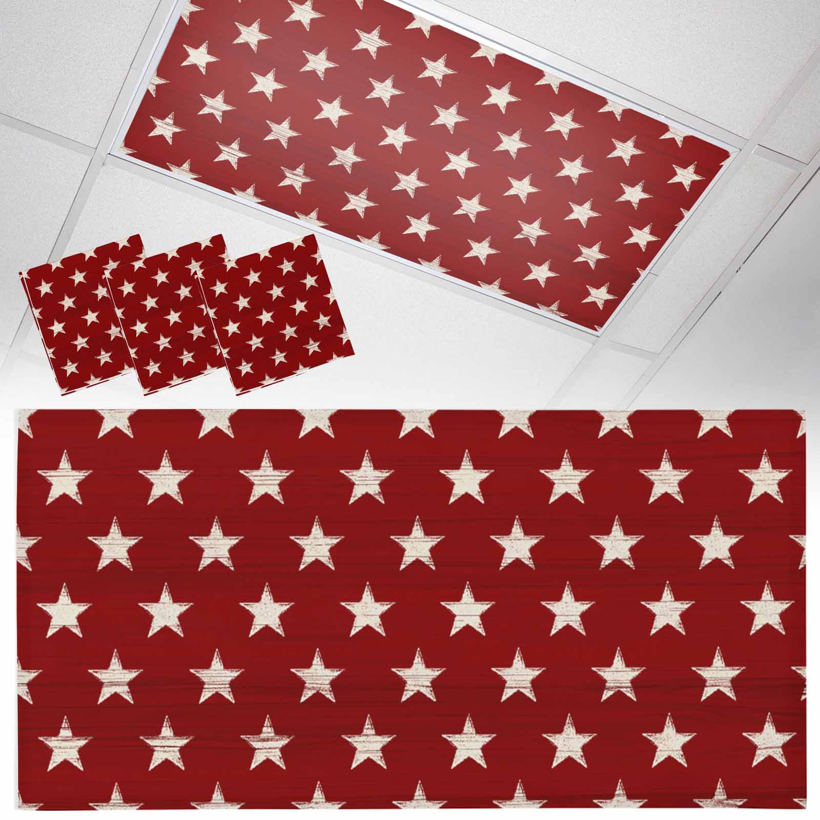 3 Pack Magnetic Fluorescent Light Covers, 2x4 Ft,Independence Day Retro ...