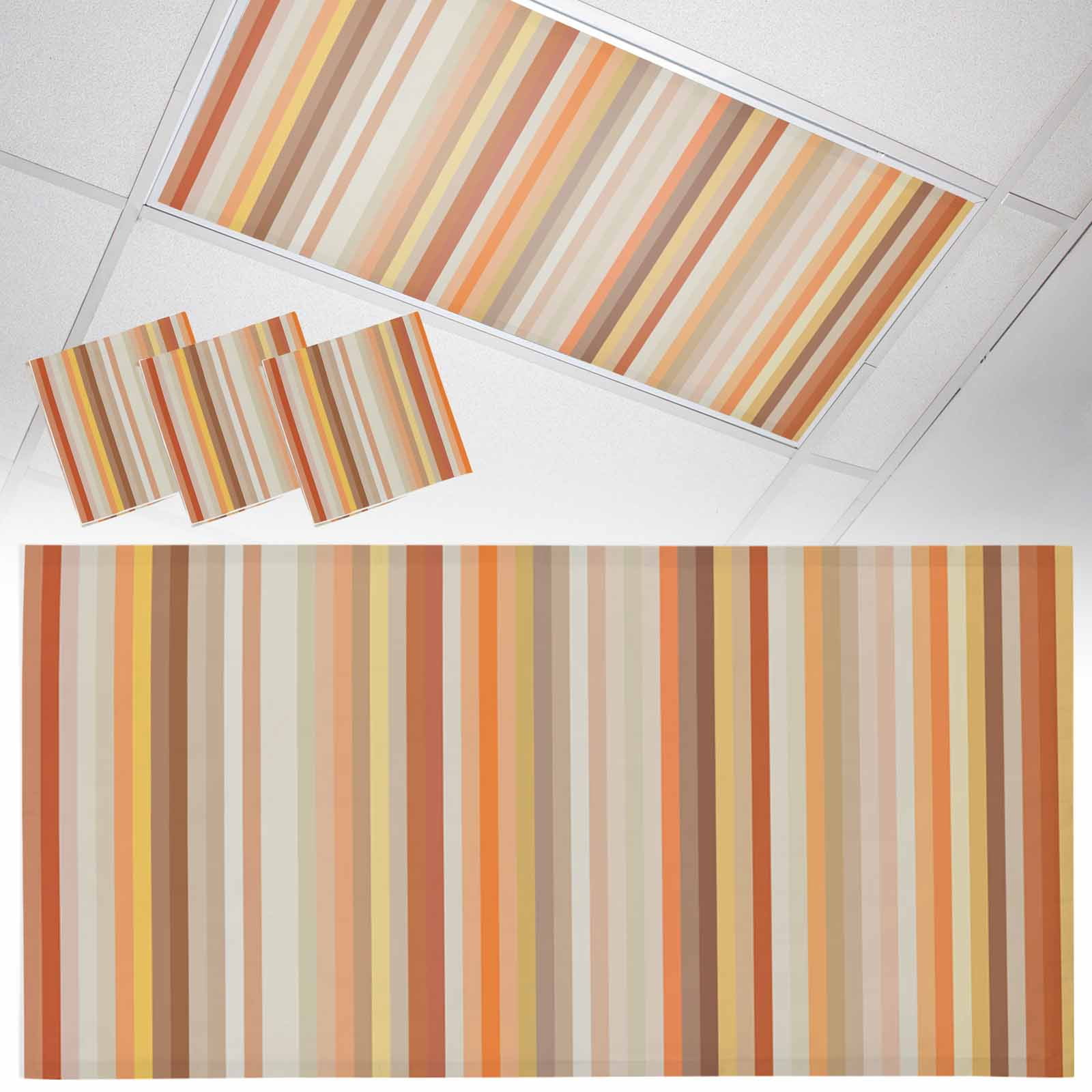 3 Pack Magnetic Fluorescent Light Covers, 2x4 Ft, Orange Stripe Yellow ...