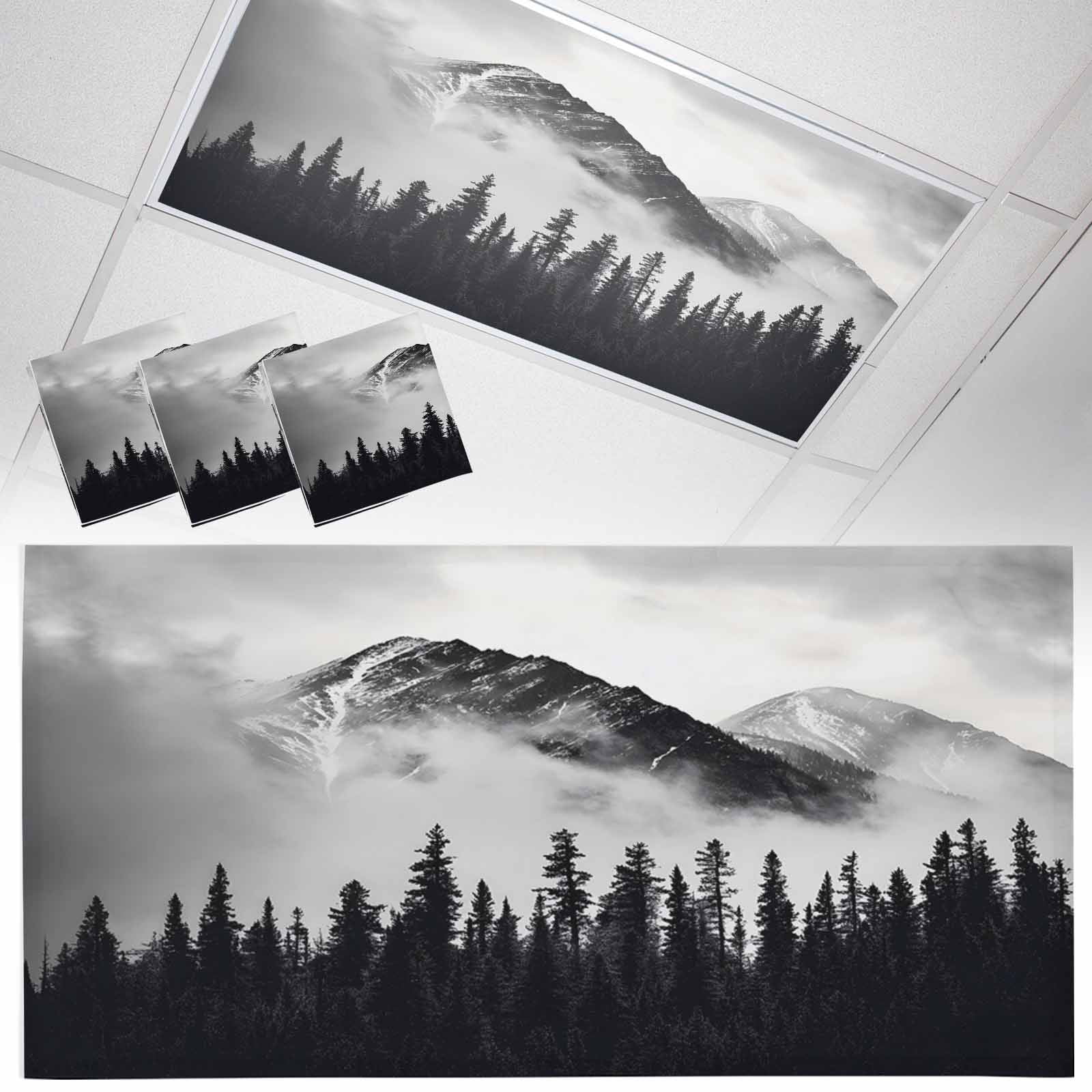 3 Pack Magnetic Fluorescent Light Covers, 2x4 Ft,Snow Mountain Black ...