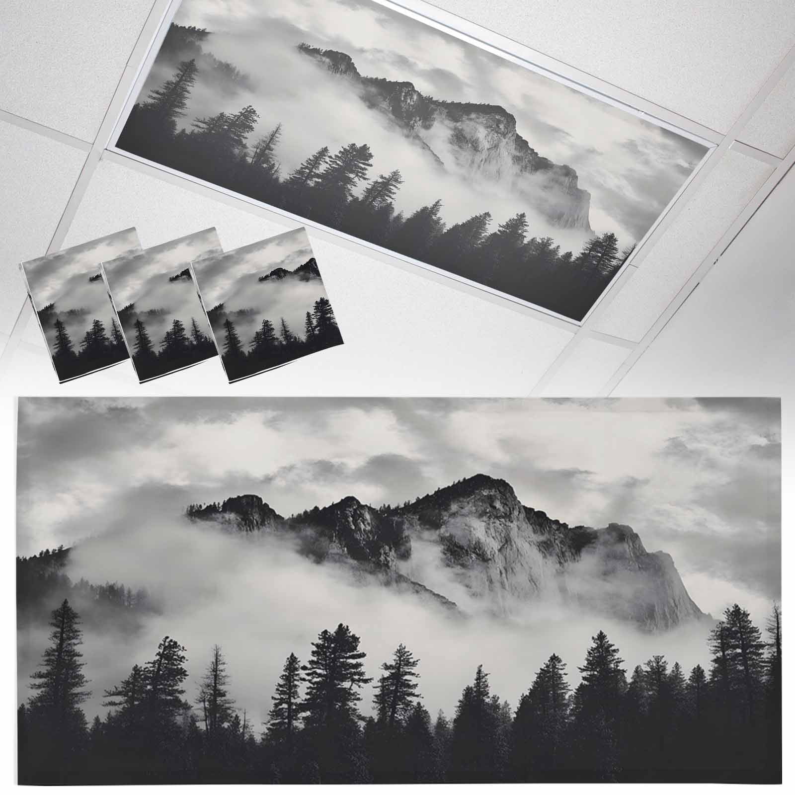 3 Pack Magnetic Fluorescent Light Covers, 2x4 Ft,Snow Mountain Black ...
