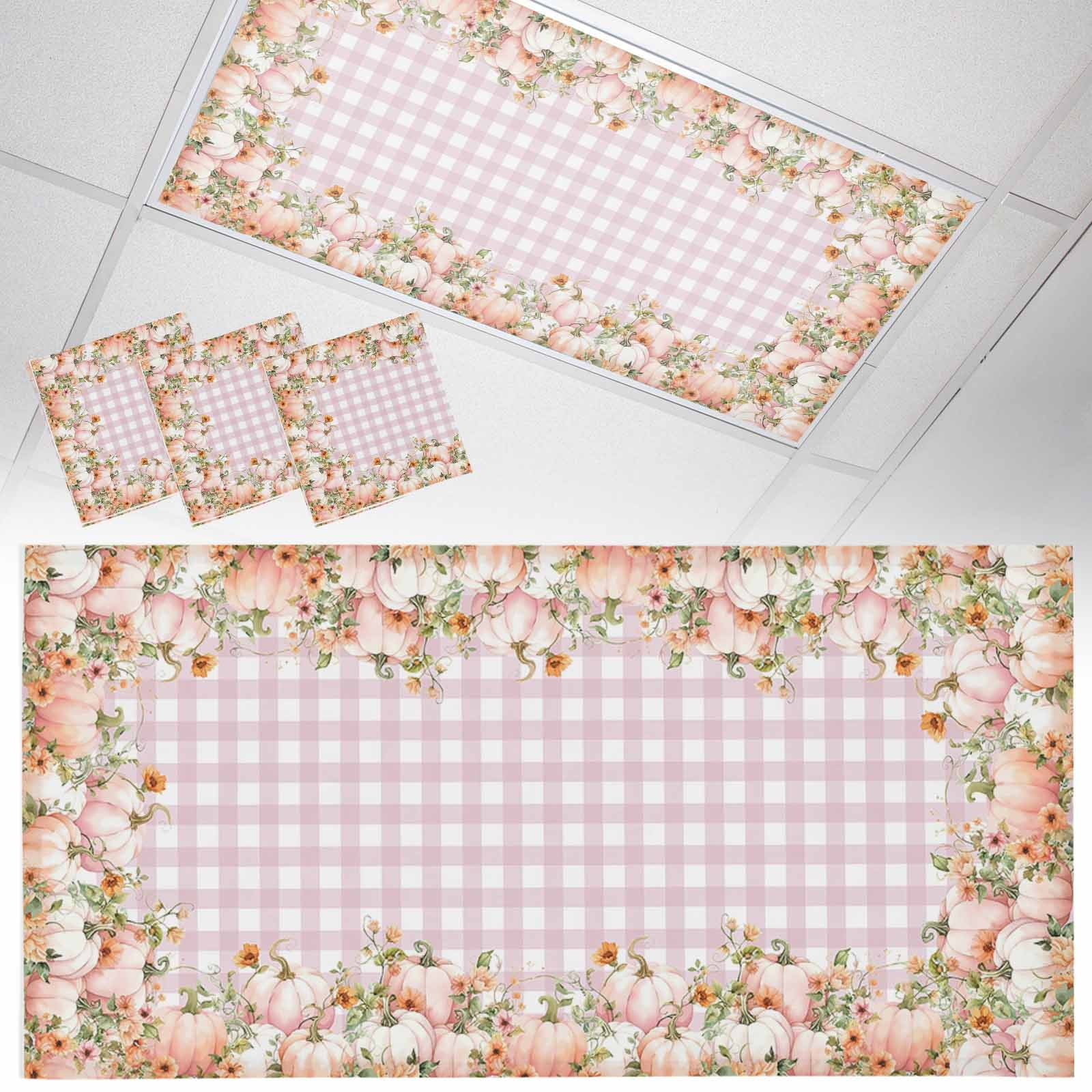 3 Pack Magnetic Fluorescent Light Covers, 2x4 Ft, Thanksgiving Pink ...