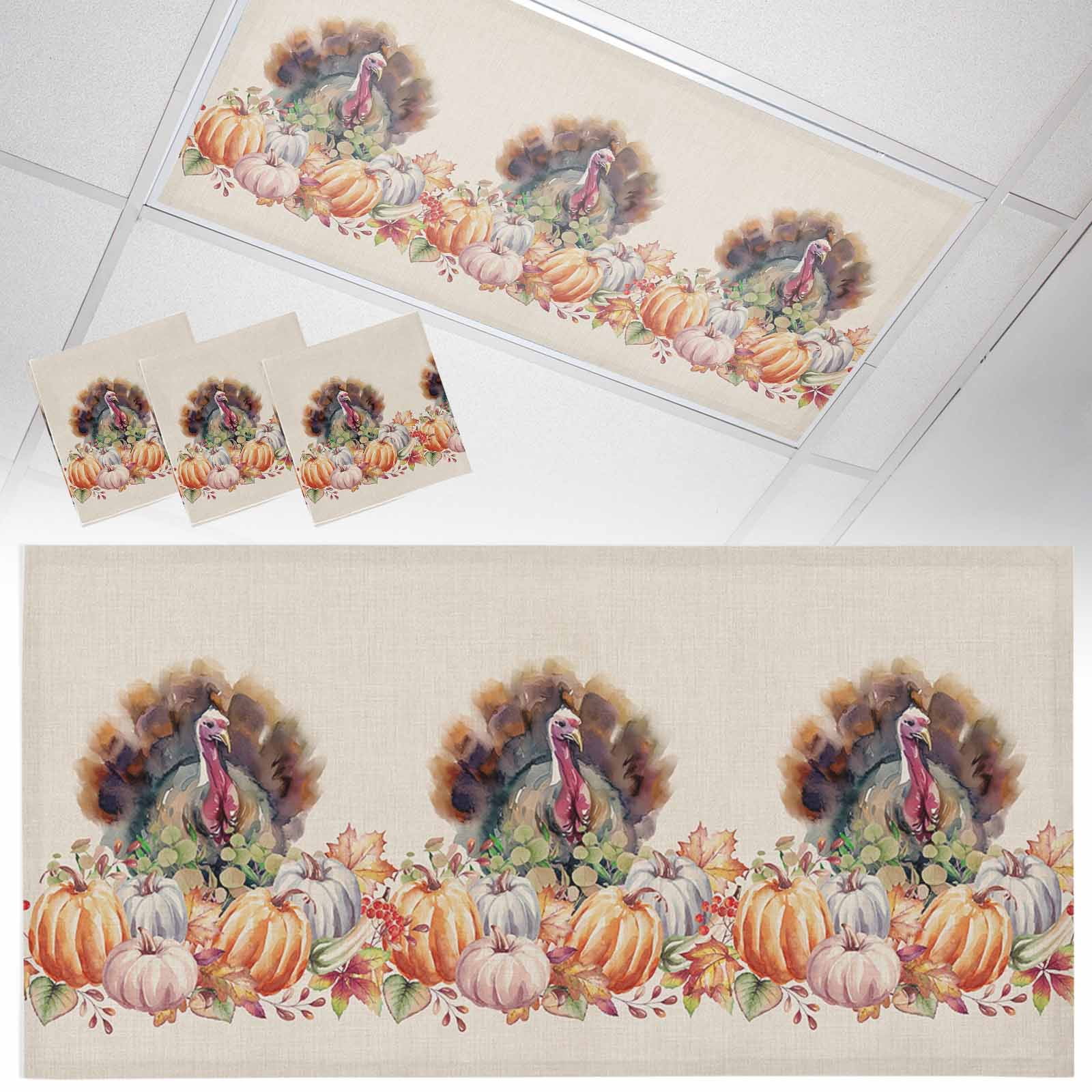 3 Pack Magnetic Fluorescent Light Covers, 2x4 Ft, Thanksgiving ...