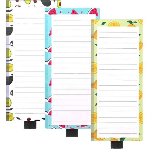 3 Pack Magnetic Note Pad for Fridge with Pen Holder, Totally 180 Sheets ...
