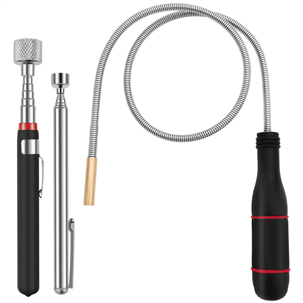 3 Pack Magnetic Pickup Tool- Extendable Magnet, Telescopic Pick-Up Tool ...