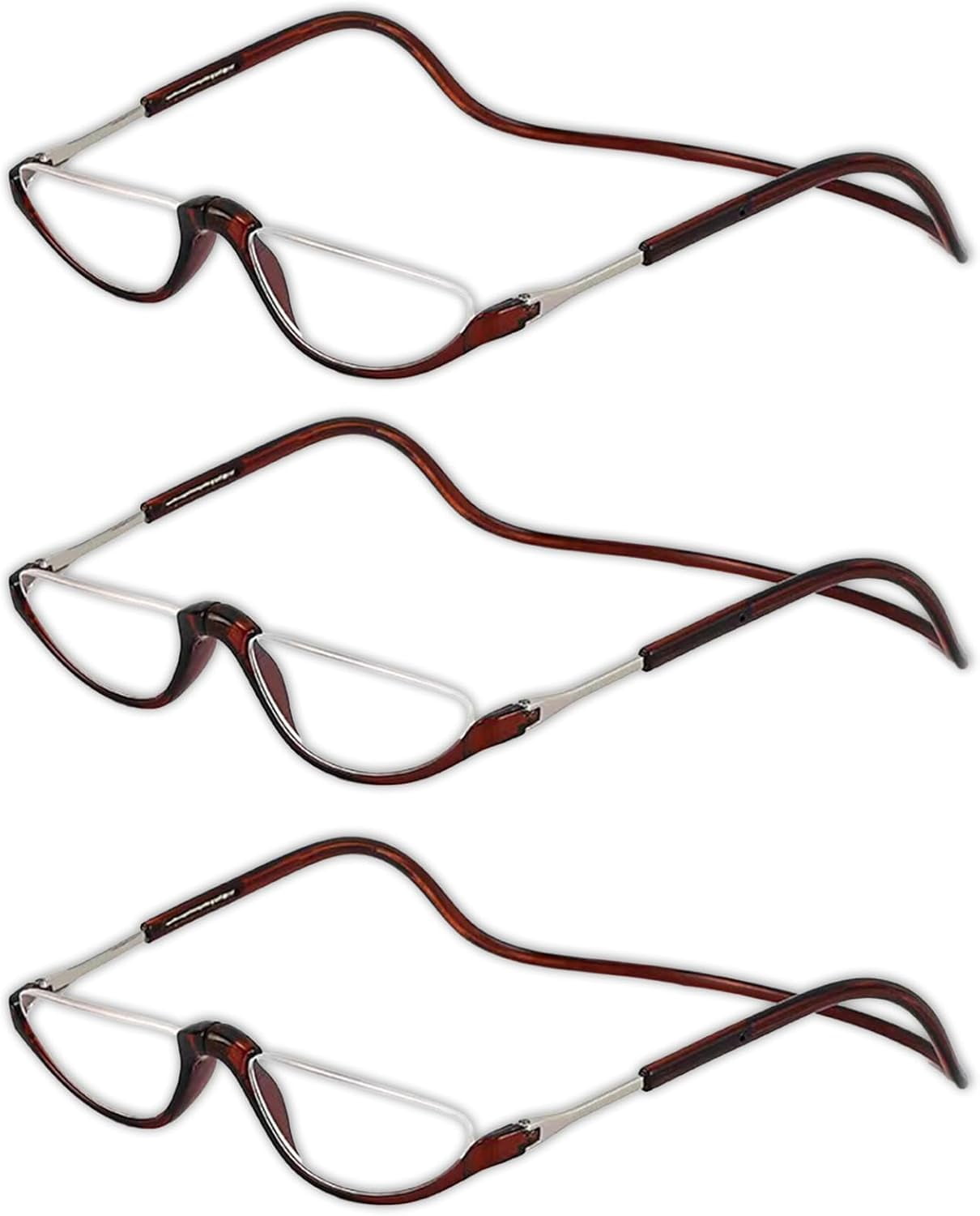 3 Pack Magnetic Reading Glasses for Men & Women - Adjustable Temple ...