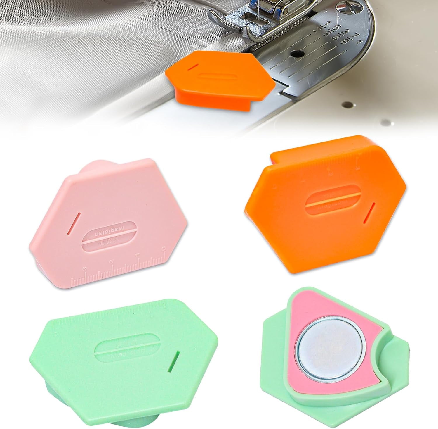 3 Pack Magnetic Seam Guide for Sewing Machine,Multifunctional Polygonal ...