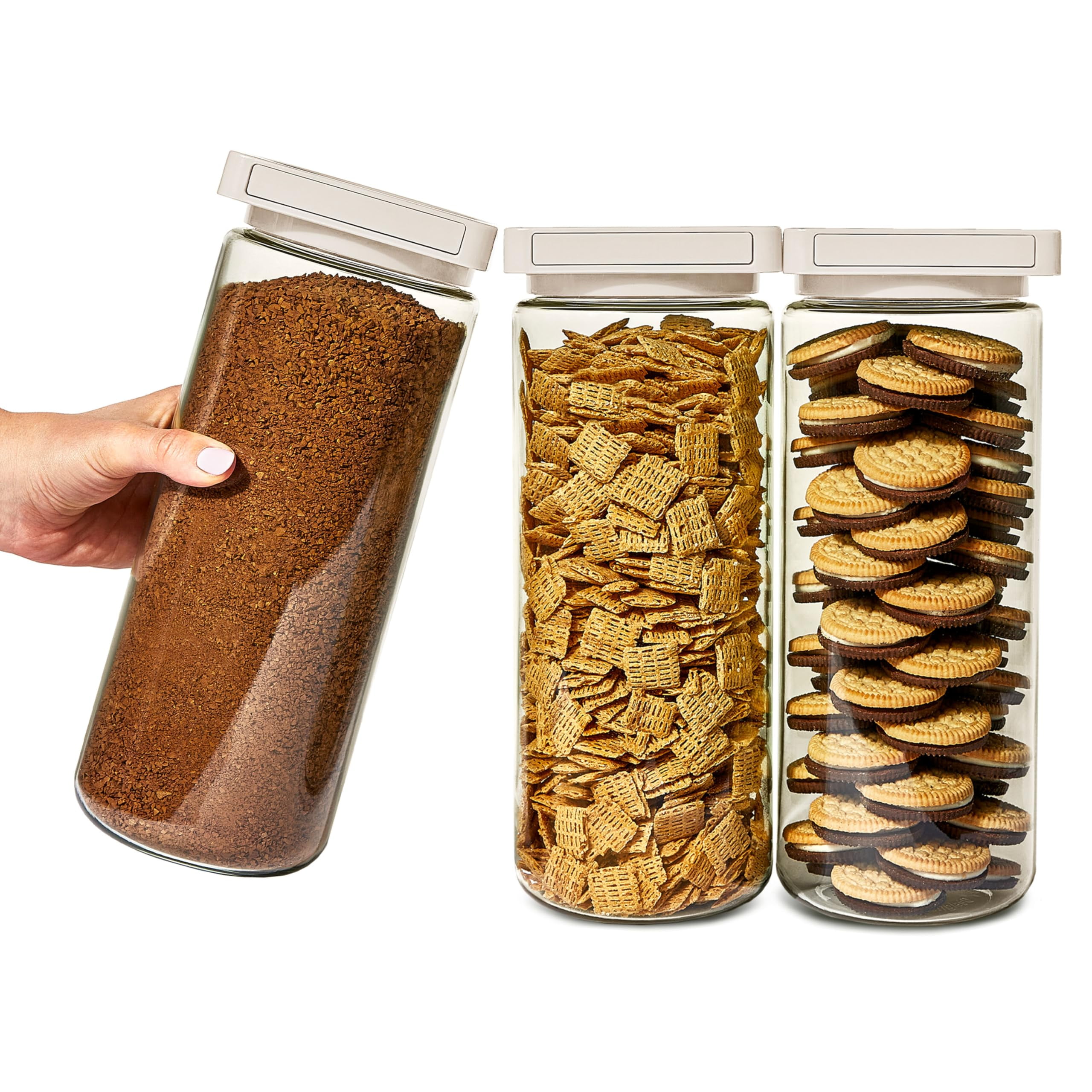3-Pack Magnetic Stackable Kitchen Containers, Jars for Organization and ...