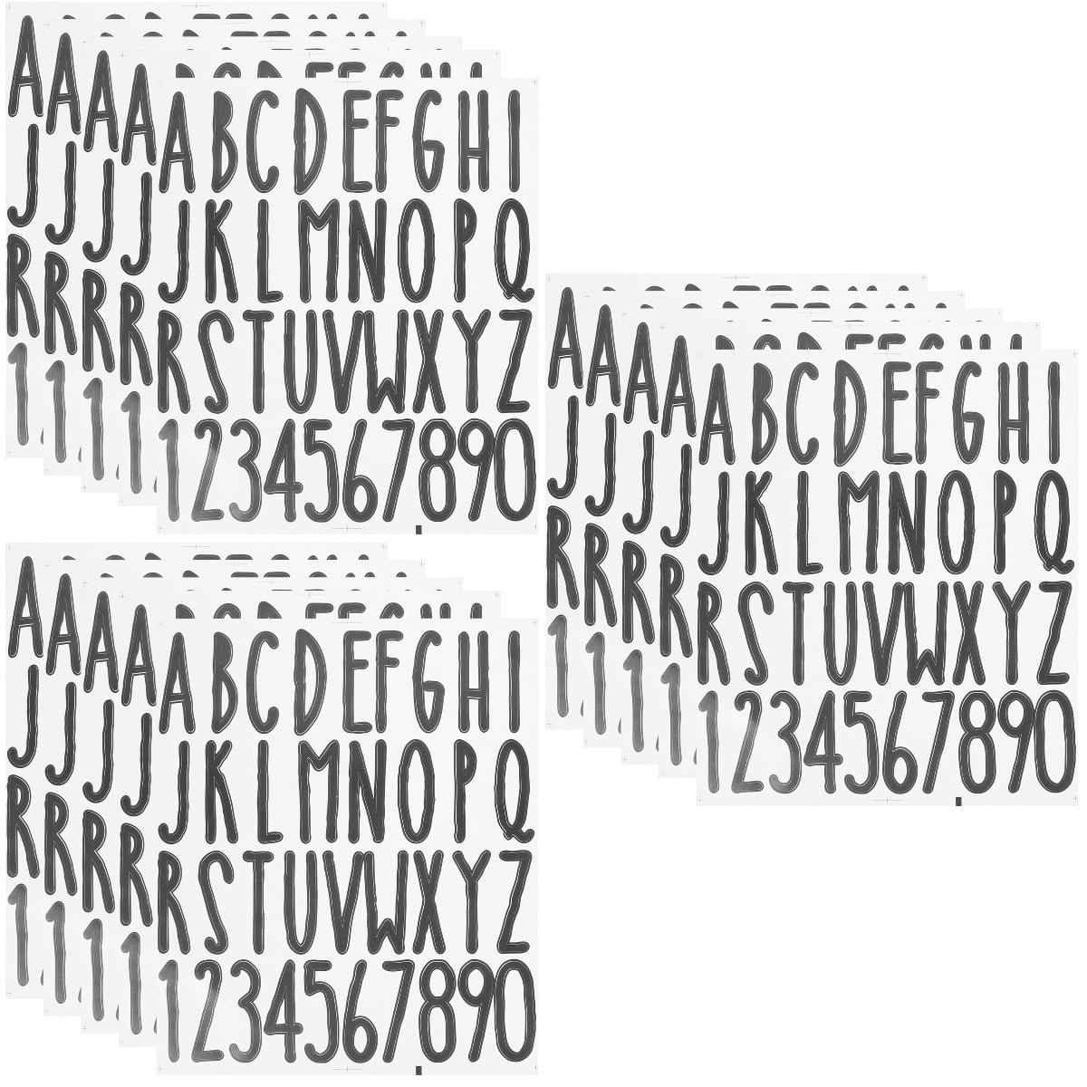3 Pack Mailbox Stickers Number Decals Letter Alphabet Bins Black ...
