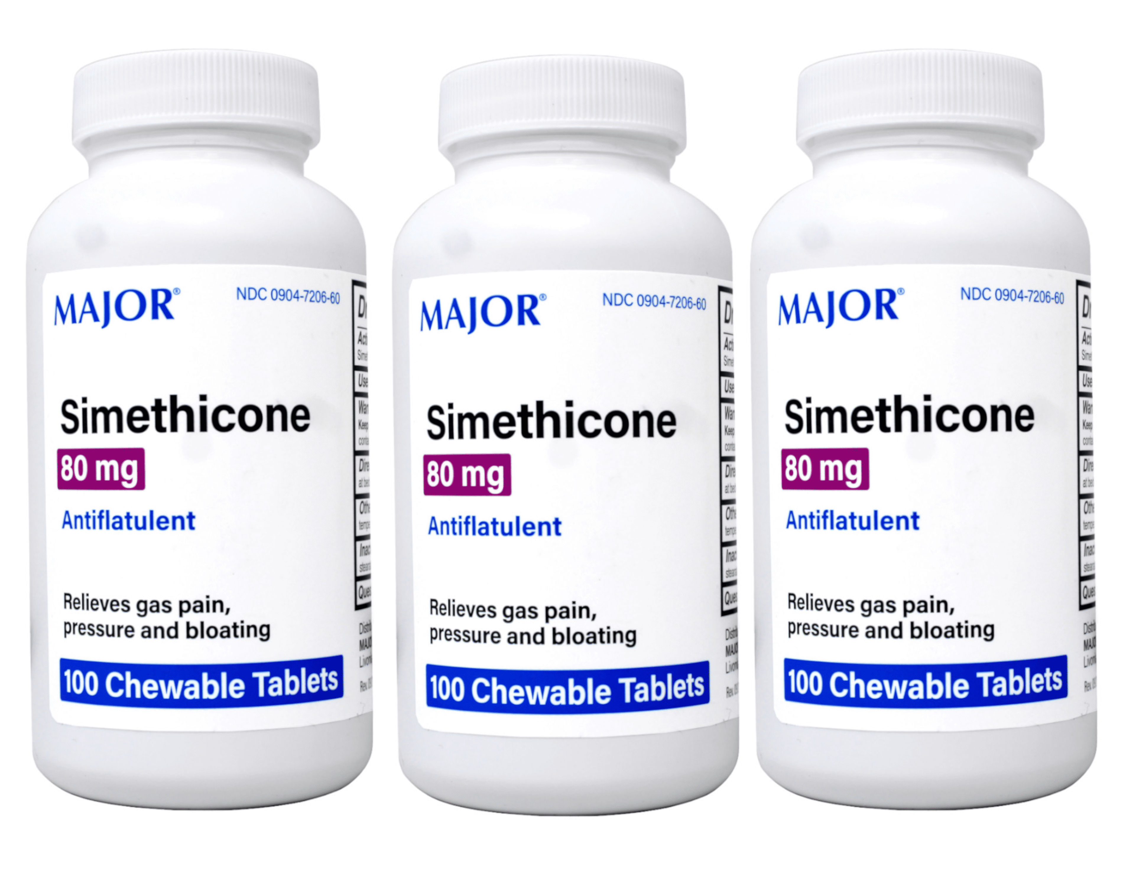 Major Simethicone Gas Relief 80mg, Anti Bloating and Pressure, 100 ...