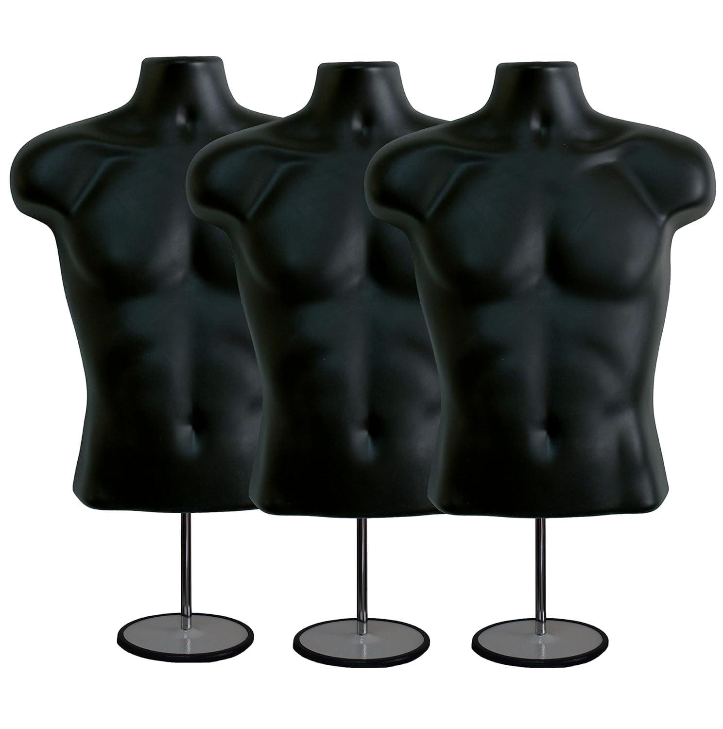 3 Pack Male Mannequin Torso with Stand Dress Form Tshirt Display ...