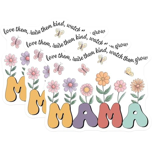 (3 Pack) Mama Flower Decals - Love Them Raise Them - Kind Butterfly ...