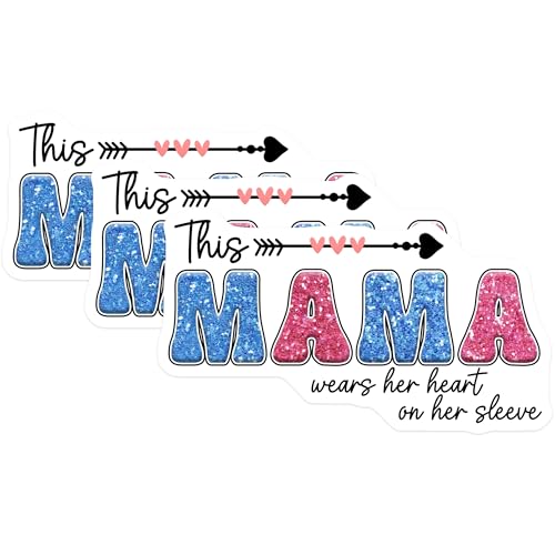 (3 Pack) This Mama Heart Sleeve Decals - Mother's Day Decor - Loving ...