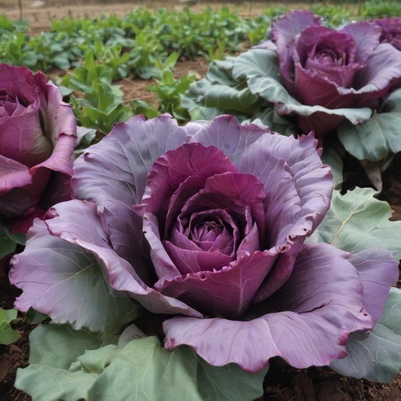 3 Pack – Mammoth Red Rock Cabbage, Non-GMO Heirloom Vegetable Garden ...