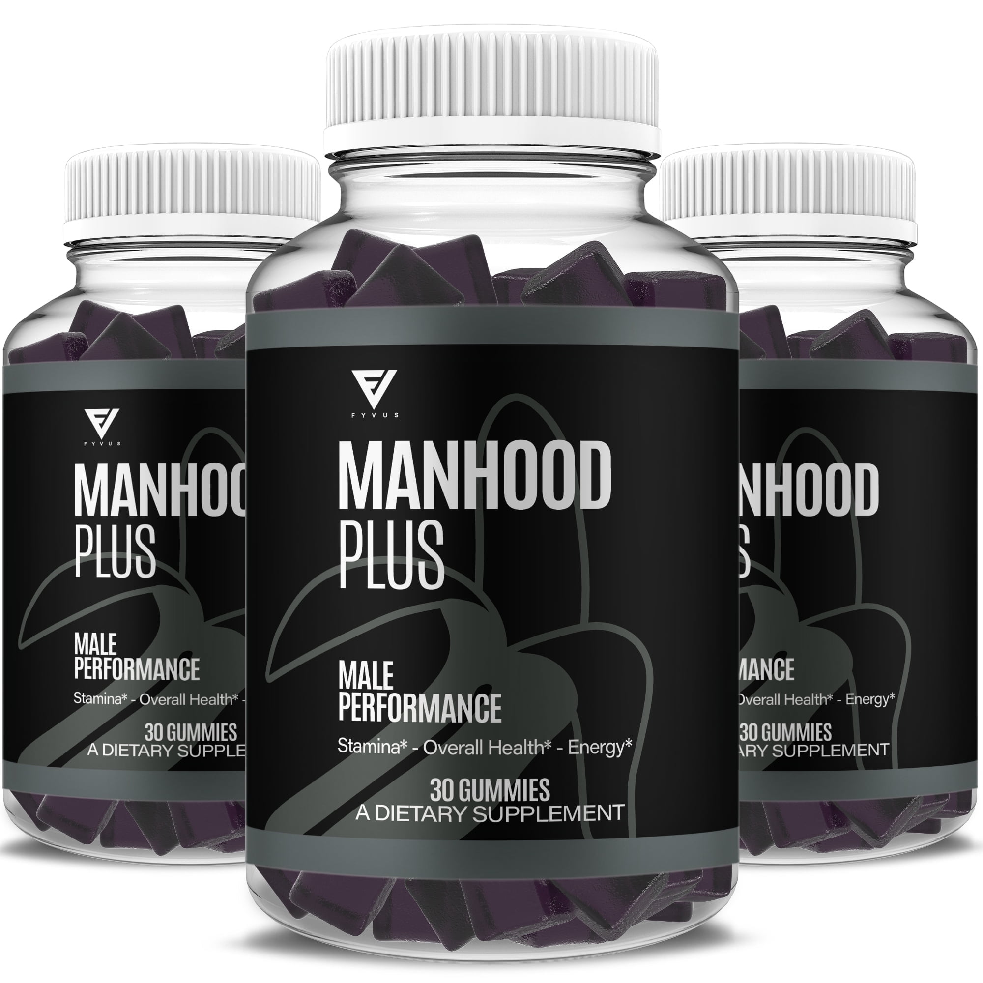 (3 Pack) Manhood Plus Gummies for Men ManhoodPlus Supplement (3 Month ...