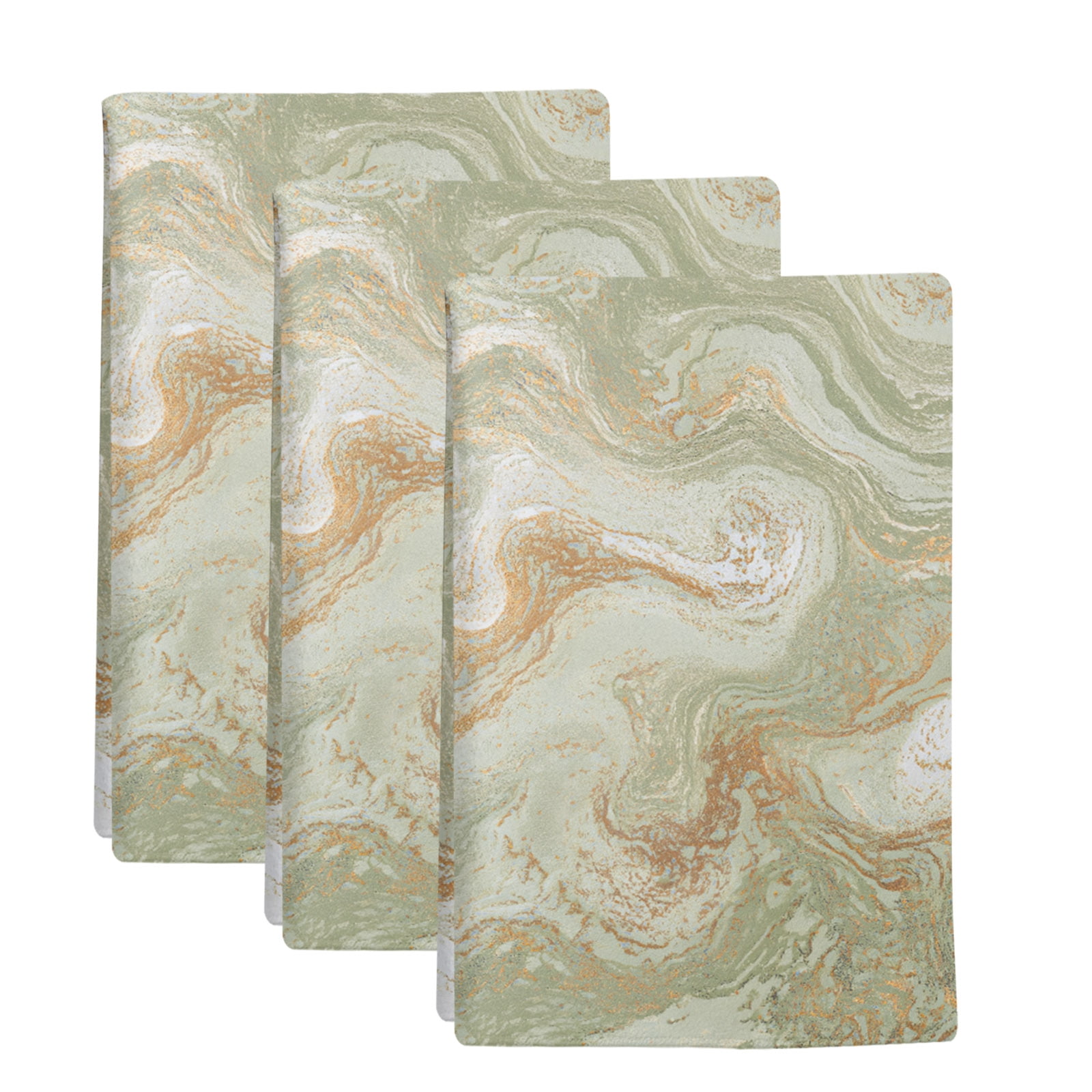 3 Pack Marble Kitchen Towels Abstract Fluid Art Green Brown Marble ...