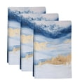 3 Pack Marble Texture Kitchen Towels Abstract Gradient Ocean Blue Gold ...