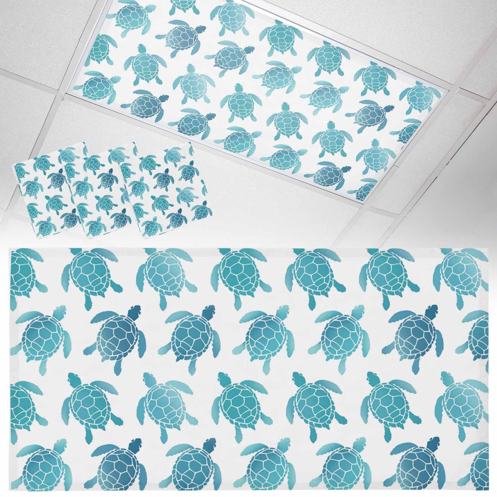 3 Pack Marine Life Fluorescent Light Covers for Ceiling Lights Blue ...